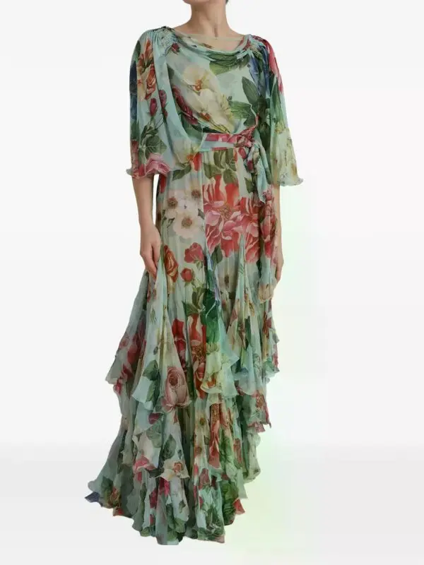 Dolce & Gabbana Floral-print Tiered Maxi Dress