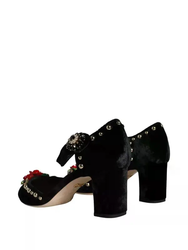 Dolce & Gabbana Rose Appliqué Studded Pumps