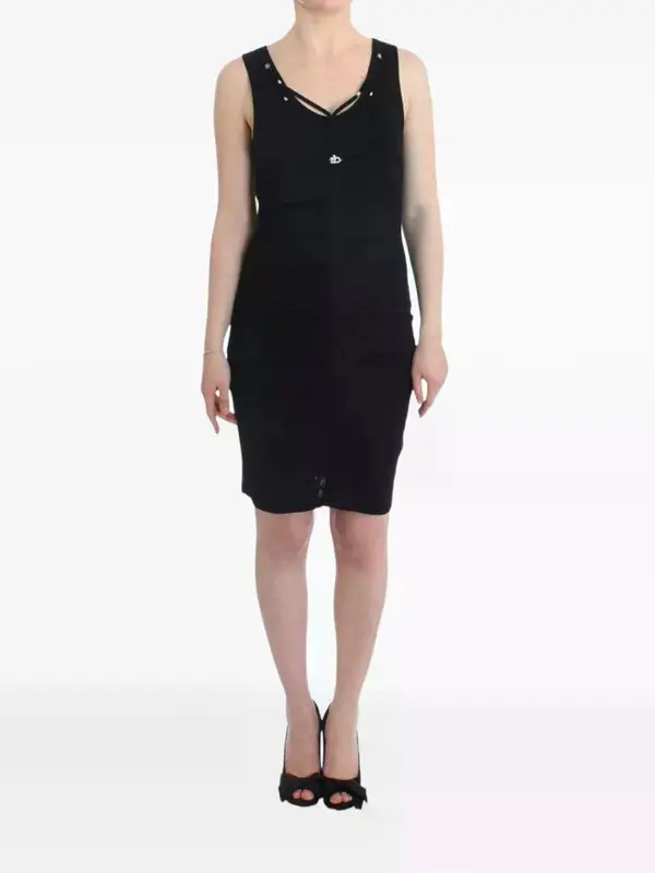 Rocco Barocco Logo-plaque V-neck Mini Dress