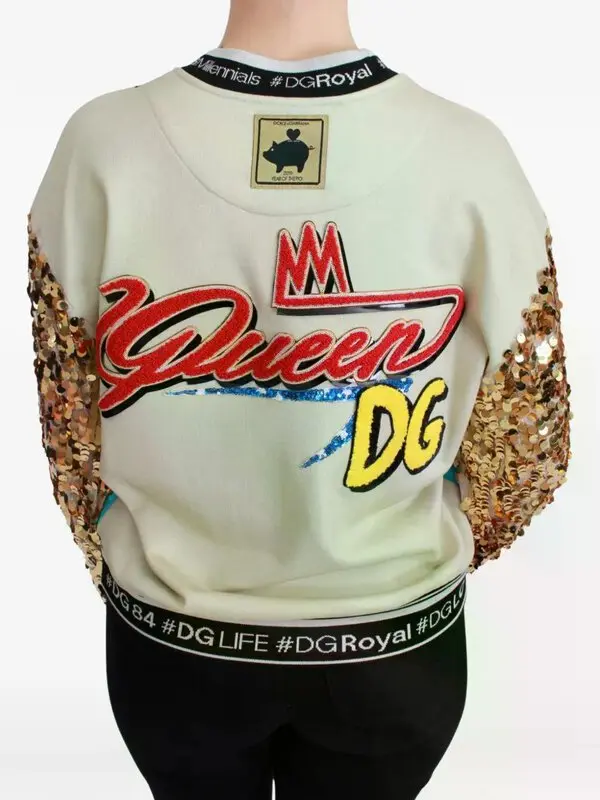 Dolce & Gabbana Sequin-embellished Graphic-print Sweater