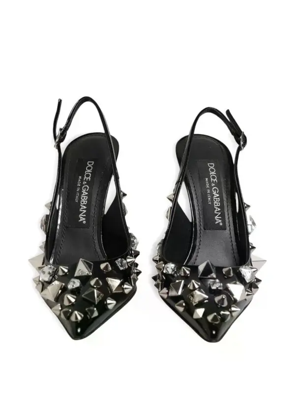 Dolce & Gabbana Studded Leather Slingback Sandals