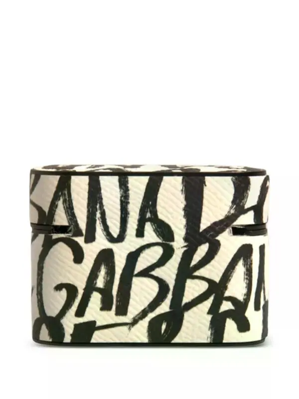 Dolce & Gabbana Graffiti-print Leather Airpods Case