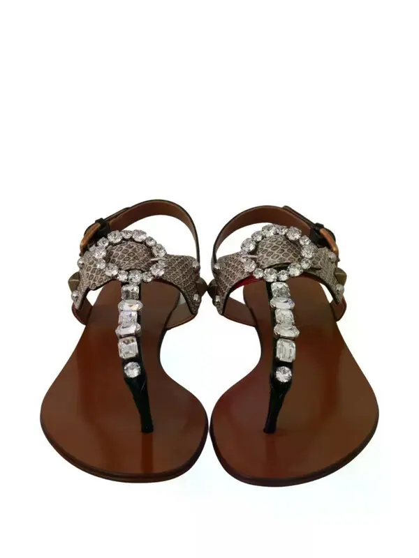 Dolce & Gabbana Embellished Snakeskin Detail Sandals