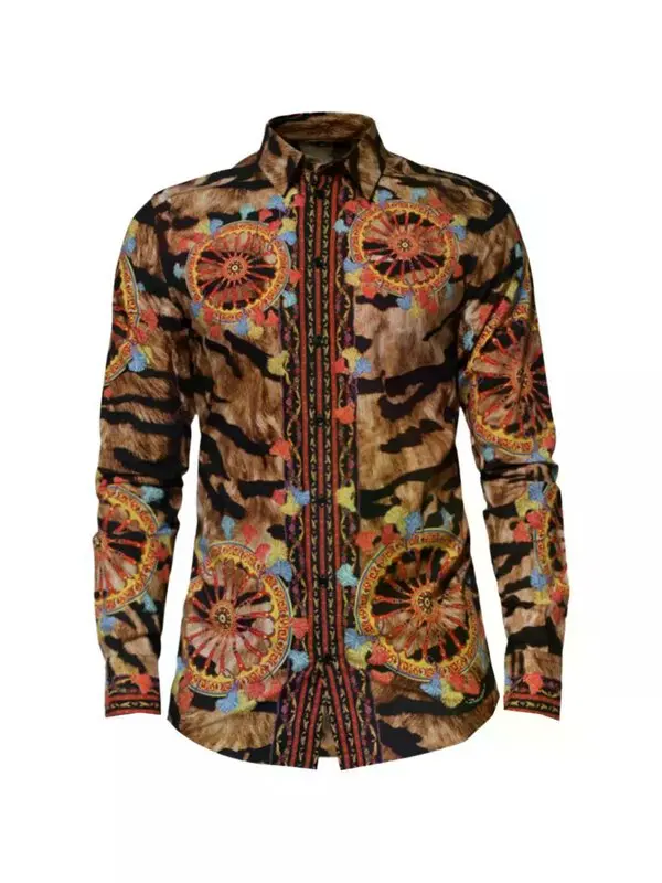 Dolce & Gabbana Carretto Tiger-print Shirt - Gold