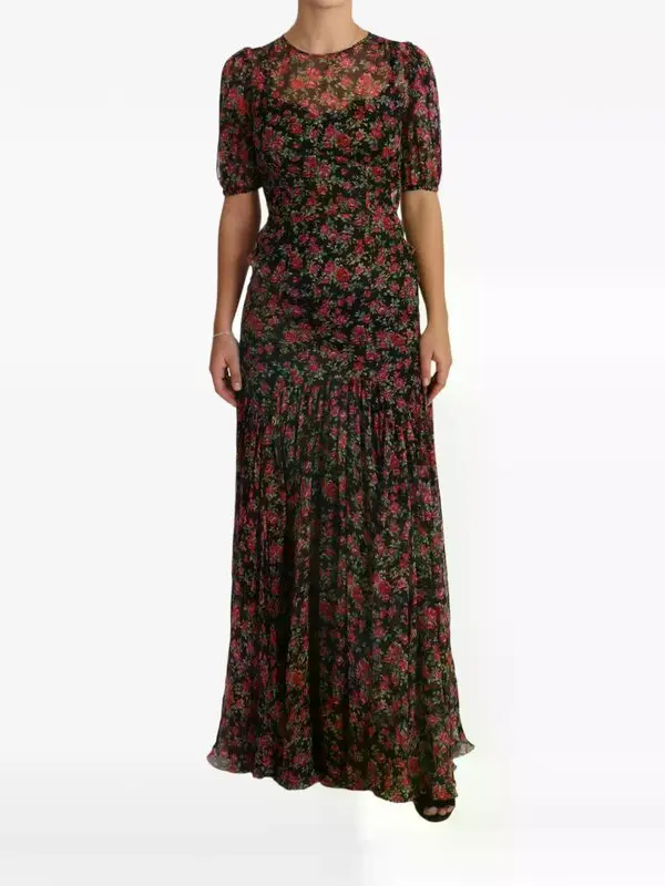 Dolce & Gabbana Floral-print Puff-sleeve Dress