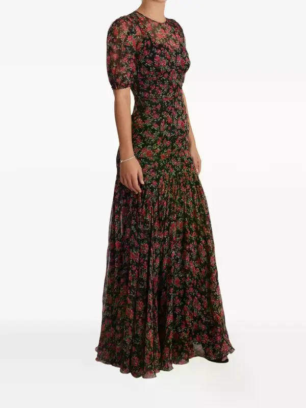 Dolce & Gabbana Floral-print Puff-sleeve Dress
