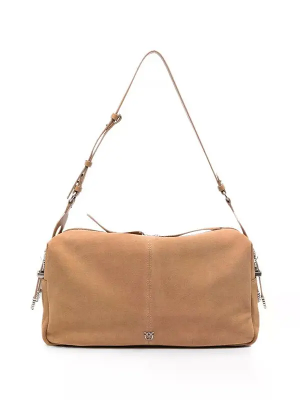 Pinko Large Keeper Suede Bag - Neutrals