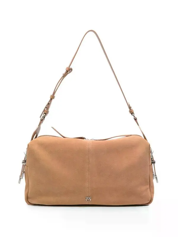 Pinko Large Keeper Suede Bag - Neutrals