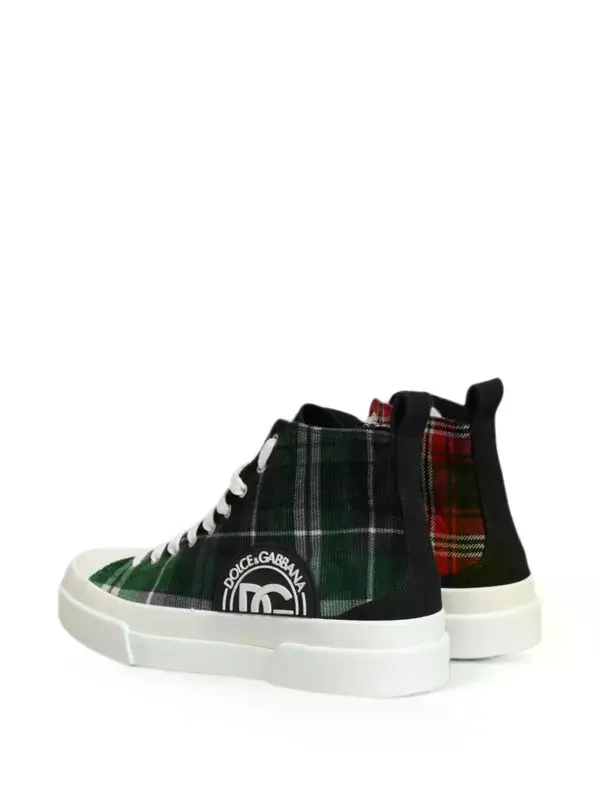 Dolce & Gabbana Plaid-pattern High-top Sneakers
