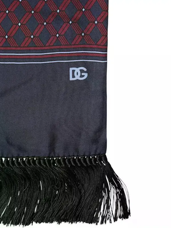 Dolce & Gabbana Geometric-pattern Fringed Scarf - Red