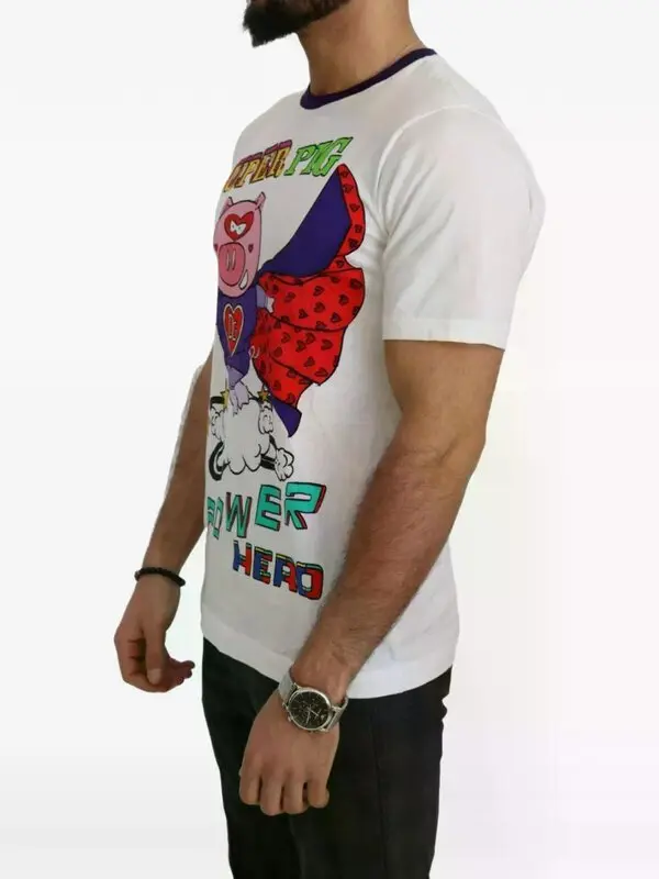 Dolce & Gabbana 2019 Super Pig Power Hero Cotton T-shirt
