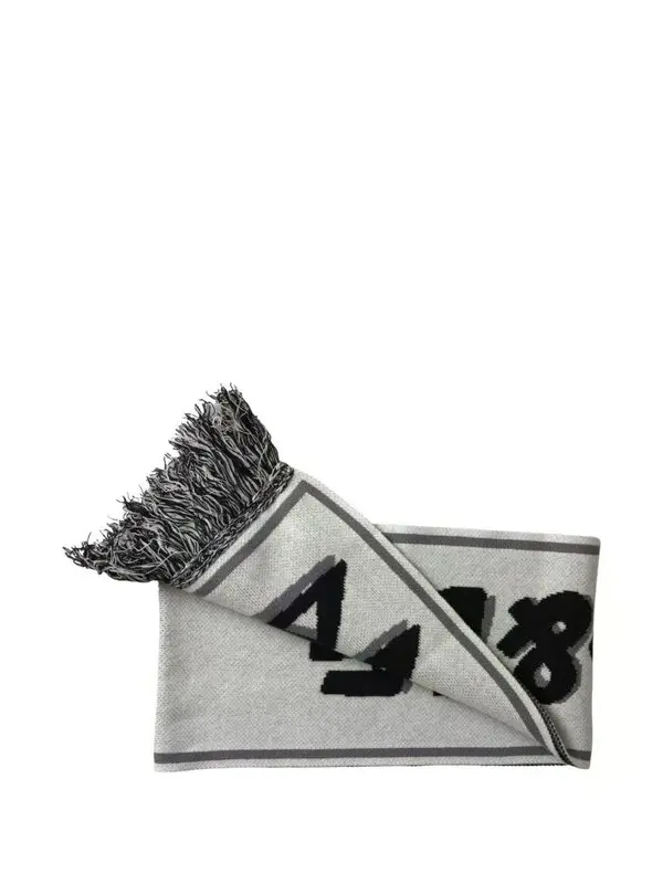 Dolce & Gabbana Logo-intarsia Fringed Scarf - Grey
