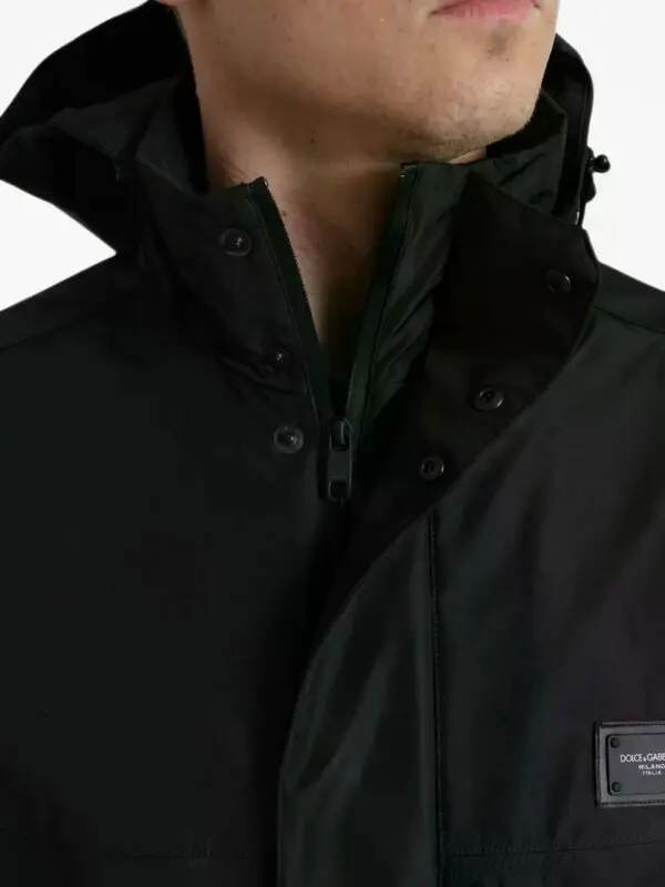 Dolce & Gabbana Logo Plaque Hooded Jacket