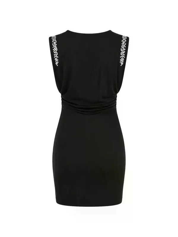 Rocco Barocco Crystal-embellished Draped Mini Dress - Black
