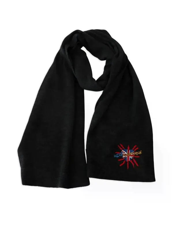Dolce & Gabbana Embroidered Union Jack Scarf - Black