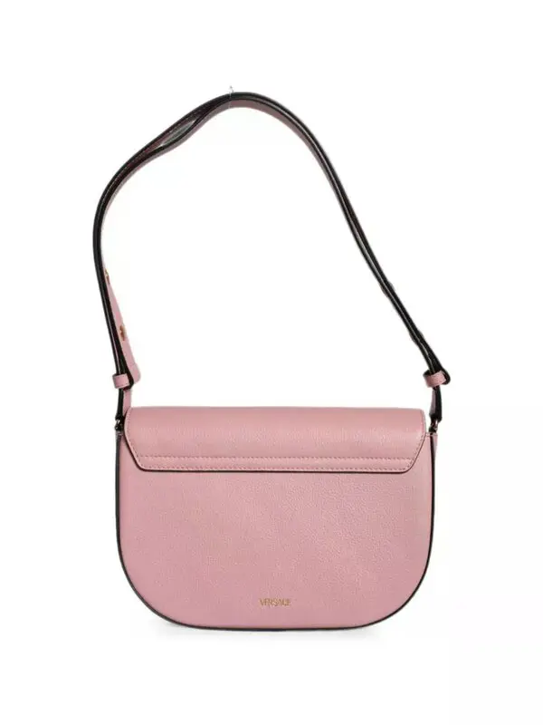 Versace La Greca Grained-leather Shoulder Bag