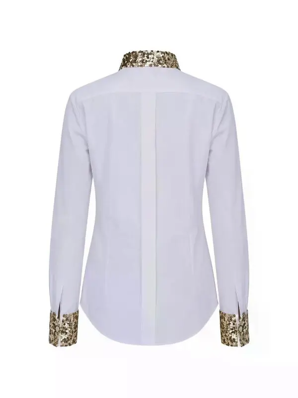 Dolce & Gabbana Cotton Long Sleeves Sequin Shirt Top