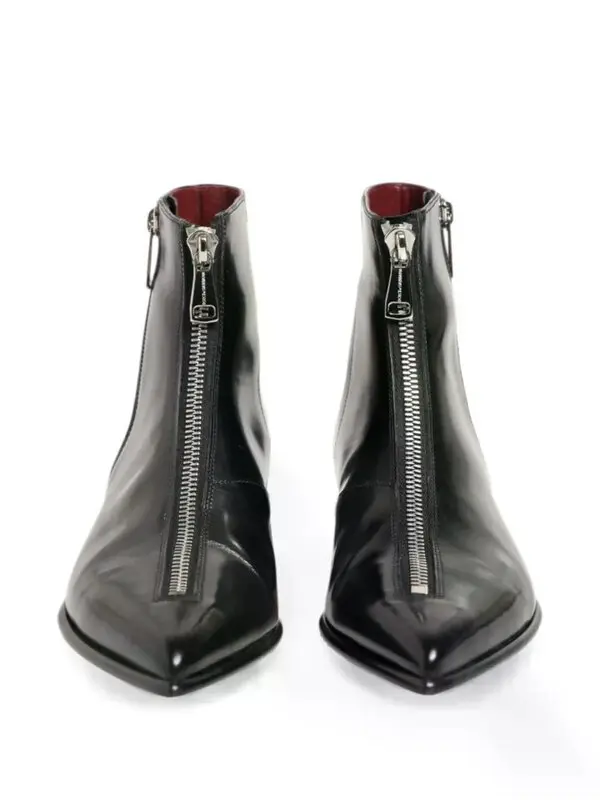 Dolce & Gabbana Zip-detail Pointed-toe Ankle Boots
