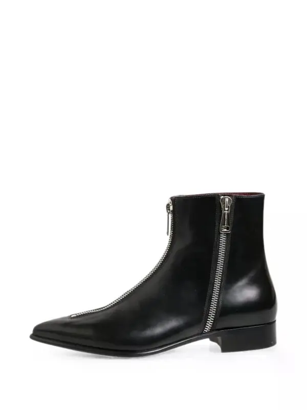 Dolce & Gabbana Zip-detail Pointed-toe Ankle Boots