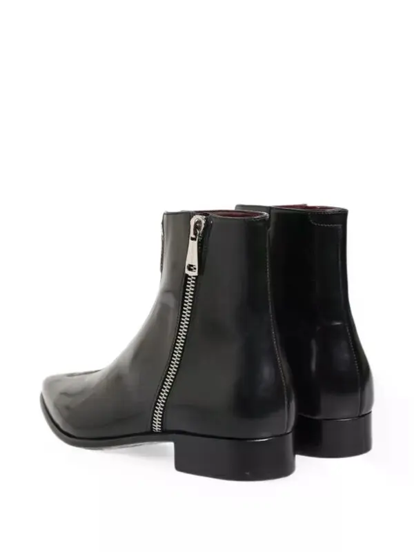 Dolce & Gabbana Zip-detail Pointed-toe Ankle Boots