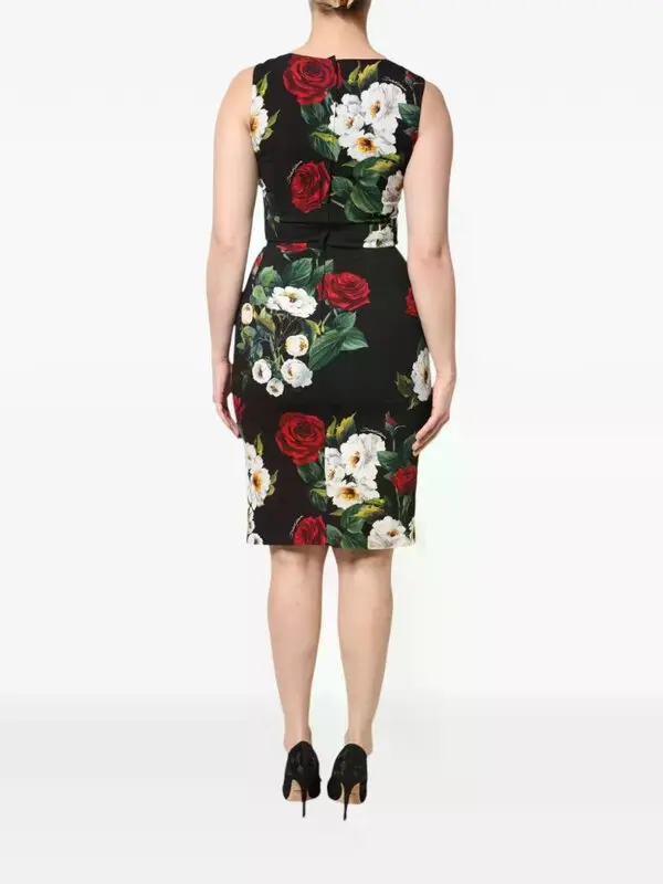 Dolce & Gabbana Sleeveless Floral Print Midi Dress