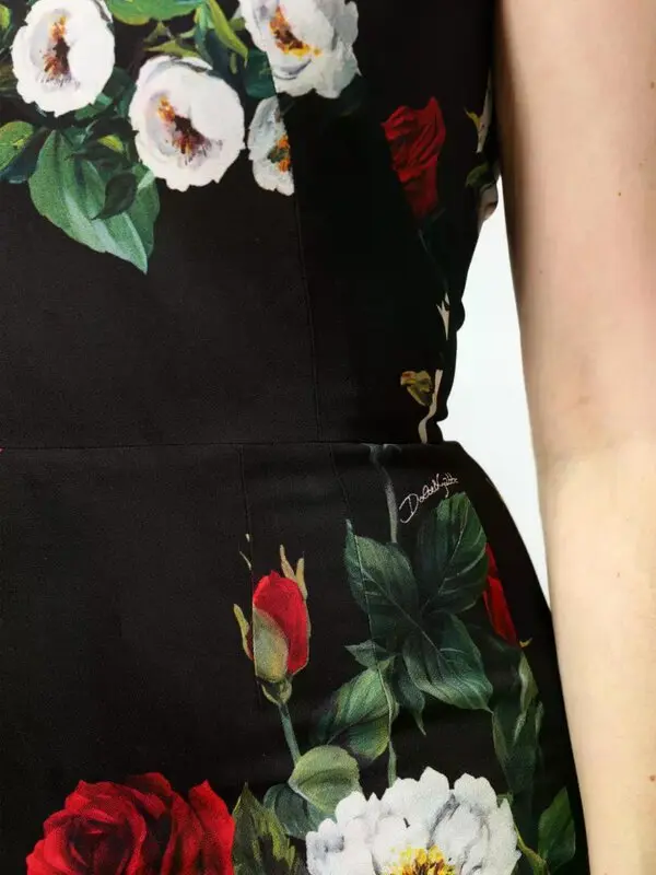 Dolce & Gabbana Sleeveless Floral Print Midi Dress