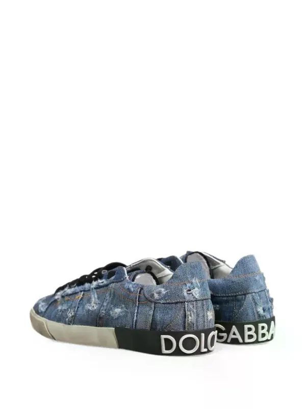 Dolce & Gabbana Distressed Denim Sneakers