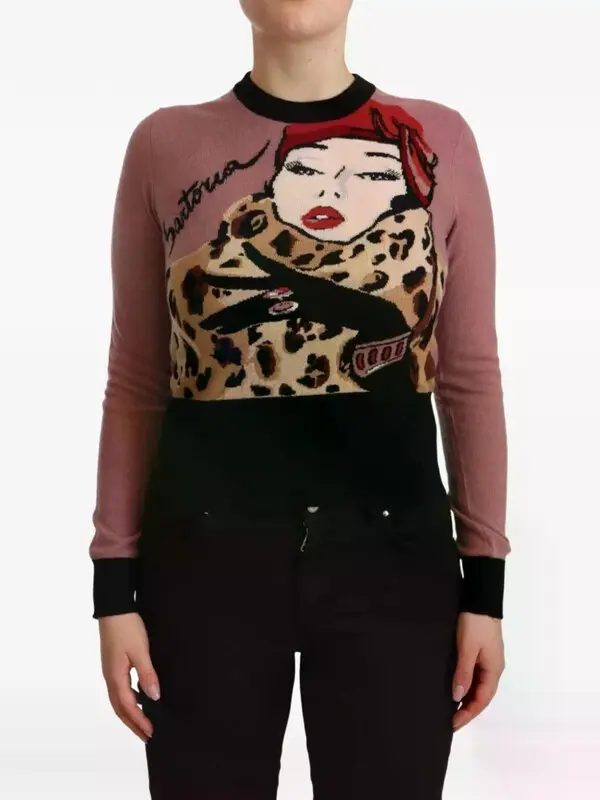 Dolce & Gabbana Sartoria-print Crew-neck Sweater - Pink