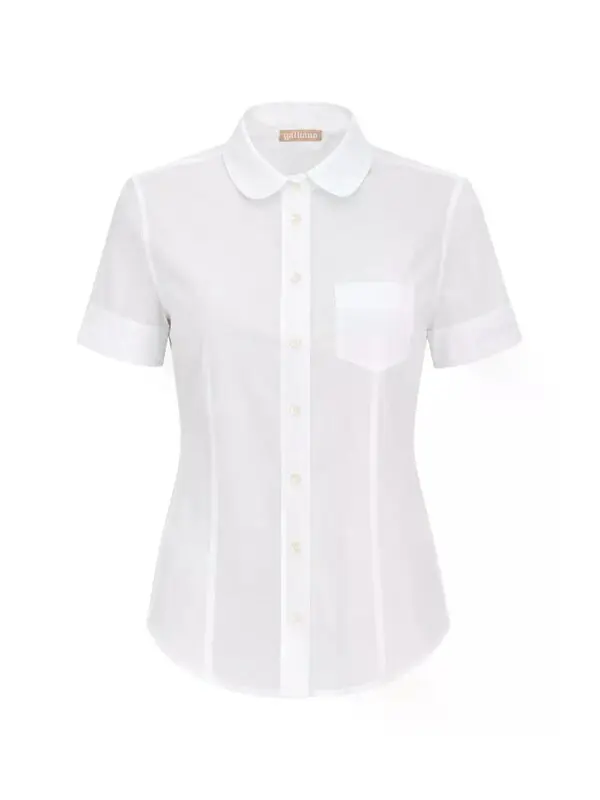 John Galliano Short-sleeved Peter Pan Collar Shirt