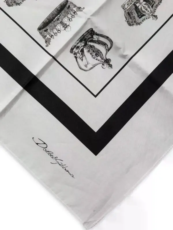 Dolce & Gabbana Crown-print Square Scarf