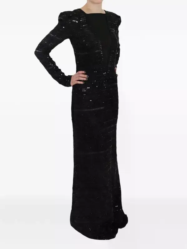 John Richmond Sequin-embellished Boat-neck Maxi Dress