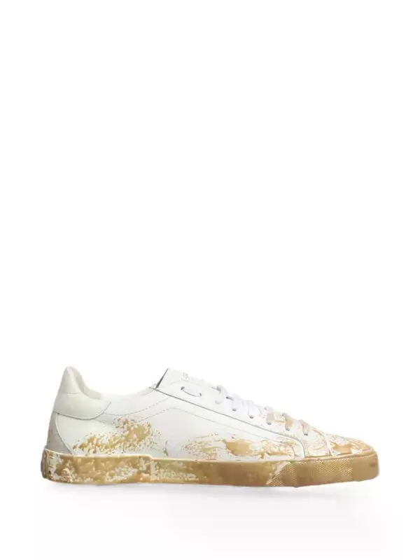 Dolce & Gabbana Paint-effect Leather Sneakers