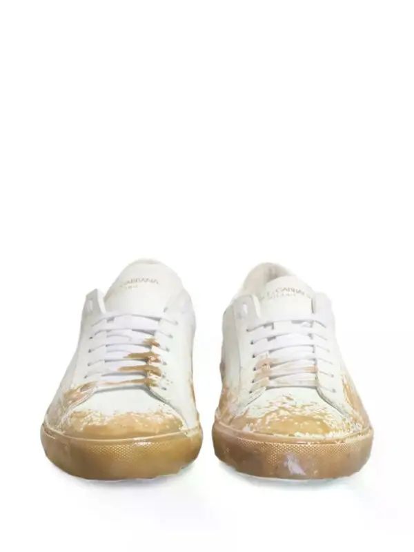 Dolce & Gabbana Paint-effect Leather Sneakers
