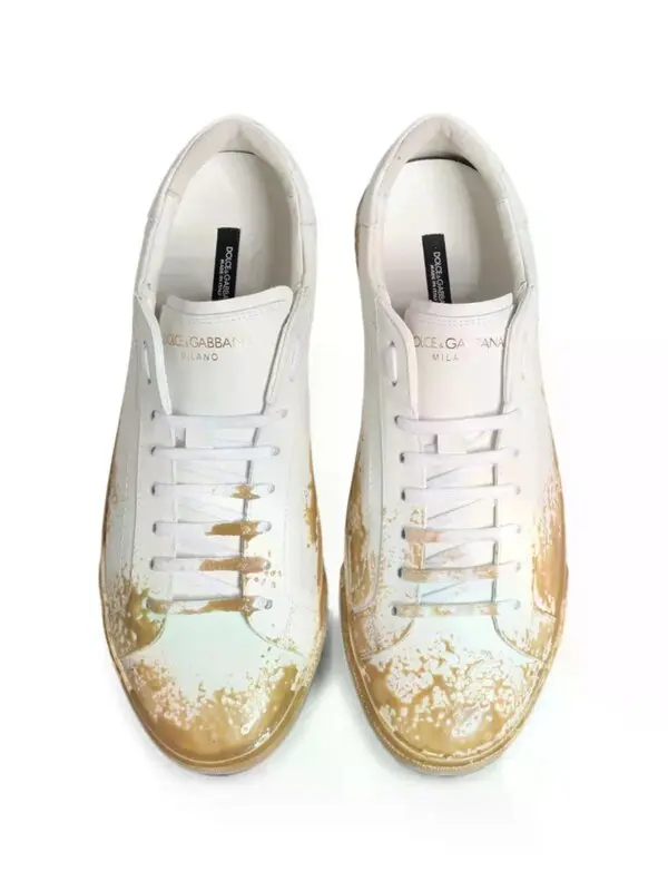 Dolce & Gabbana Paint-effect Leather Sneakers
