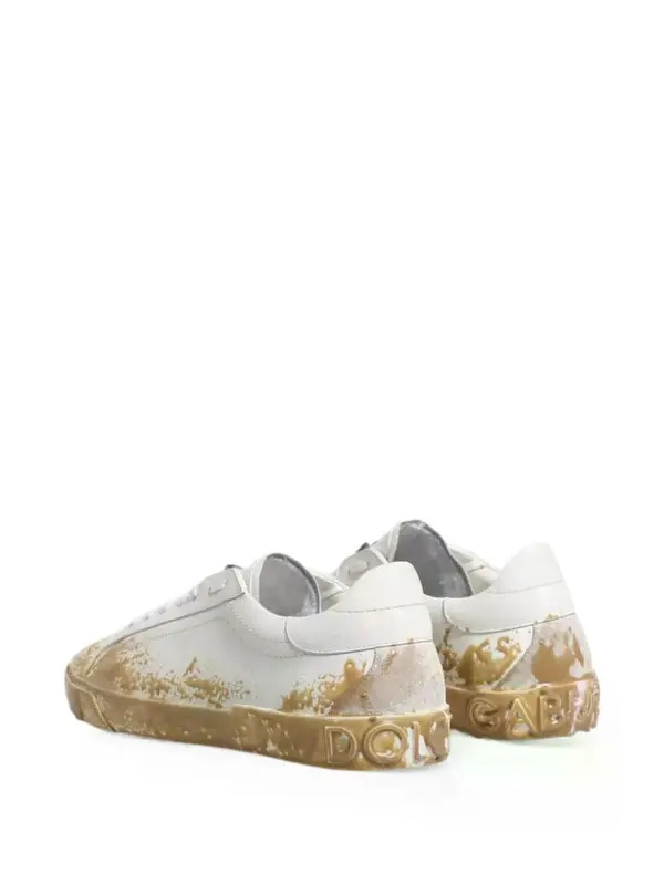 Dolce & Gabbana Paint-effect Leather Sneakers