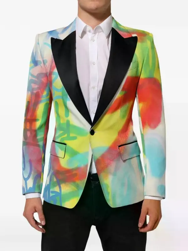 Dolce & Gabbana Sicilia Graffiti-print Blazer