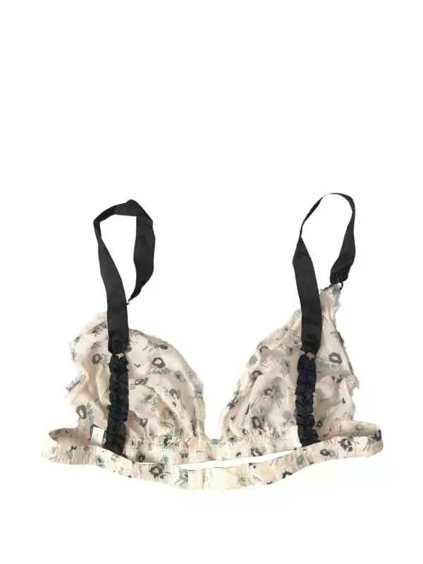Costume National Floral-print Lace-trim Bras