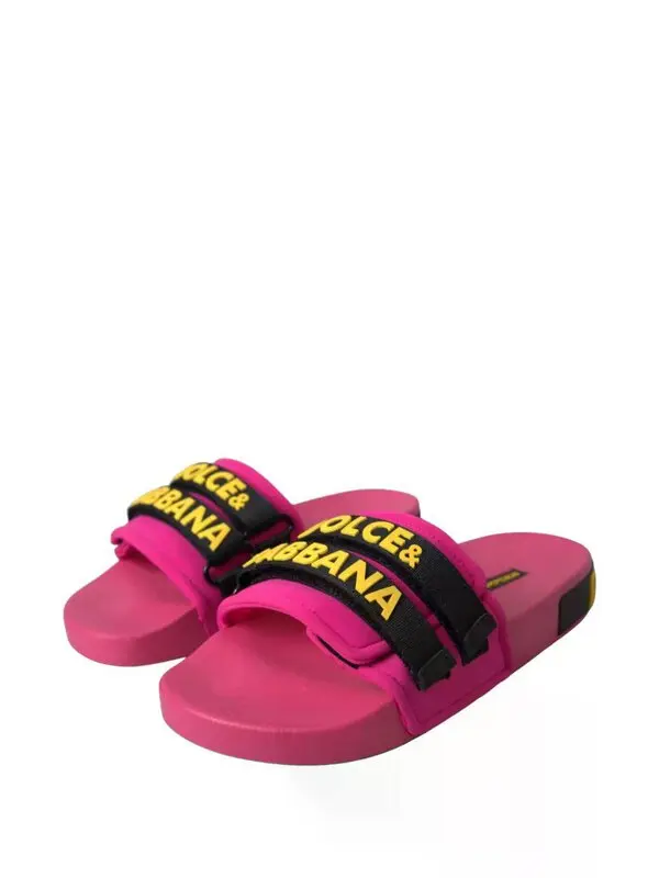 Dolce & Gabbana Logo Print Touch-strap Sandals