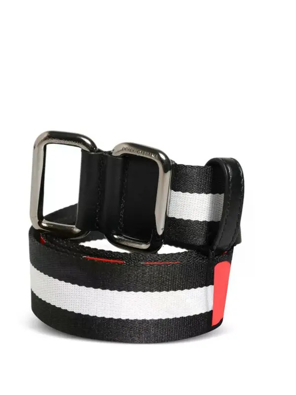 Dolce & Gabbana Striped Belt - Black