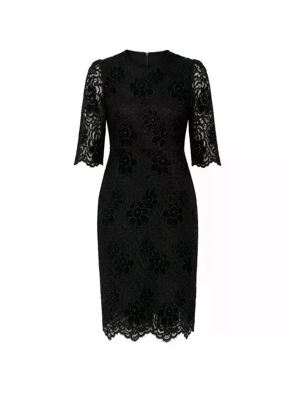Dolce & Gabbana Floral-appliqué Lace-embellished Mini Dress