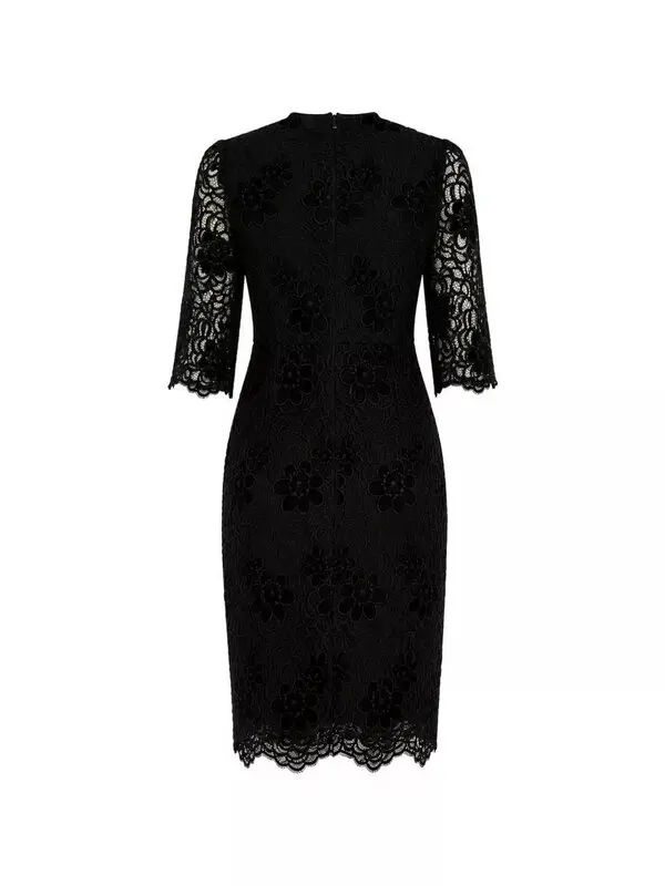 Dolce & Gabbana Floral-appliqué Lace-embellished Mini Dress