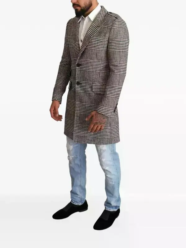 Dolce & Gabbana Single-breasted Plaid Coat