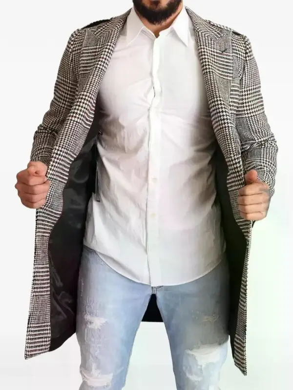 Dolce & Gabbana Single-breasted Plaid Coat