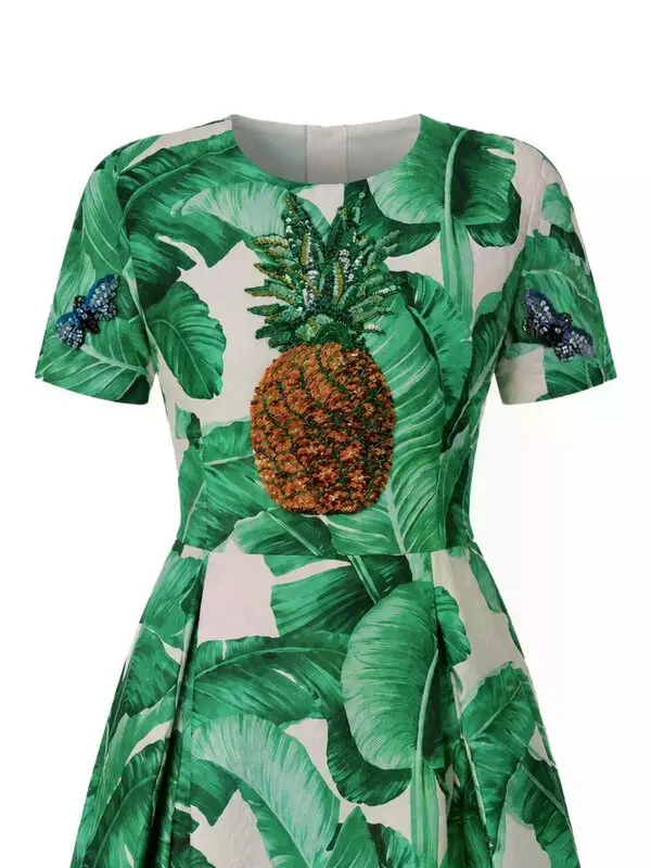Dolce & Gabbana Banana Leaf-print Pineapple-motif Mini Dress