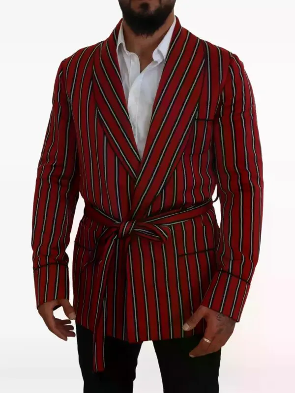 Dolce & Gabbana Striped Shawl-collar Robe