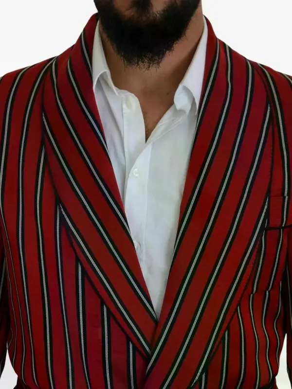 Dolce & Gabbana Striped Shawl-collar Robe