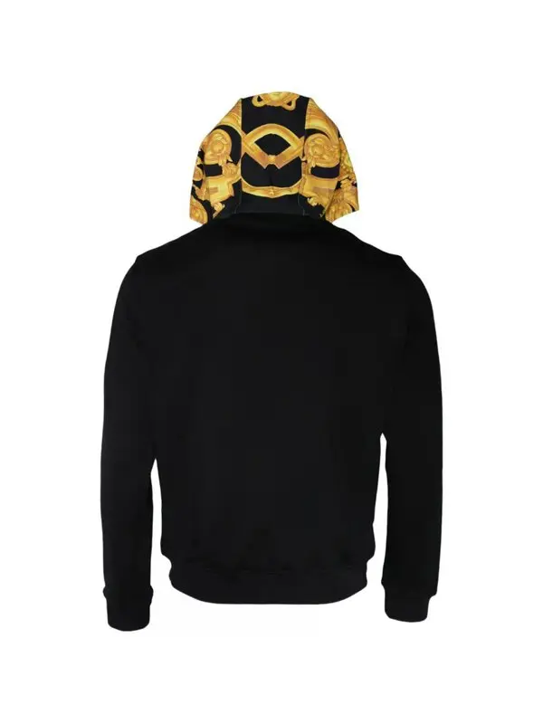 Versace Barocco-print Zip-up Hoodie - Black
