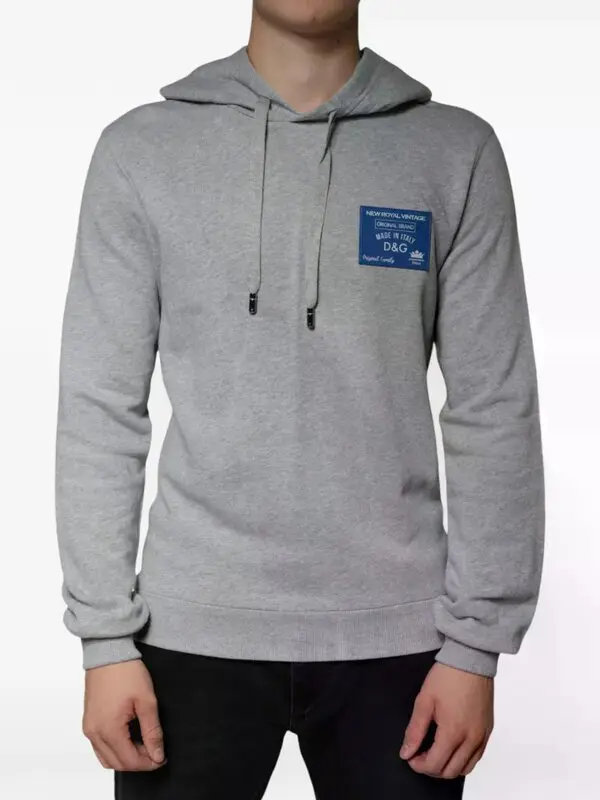 Dolce & Gabbana Logo-patch Hoodie - Grey