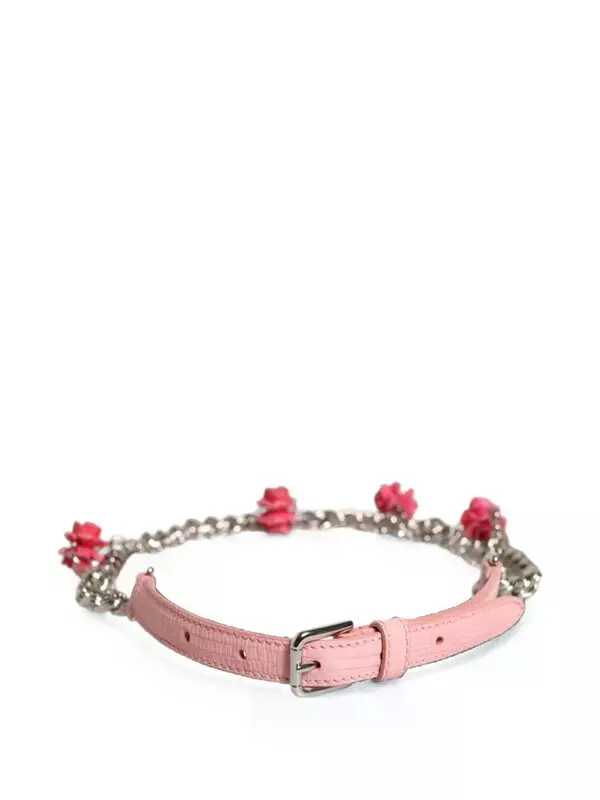 Dolce & Gabbana Chain Belt With Rose Embellishment - Silver