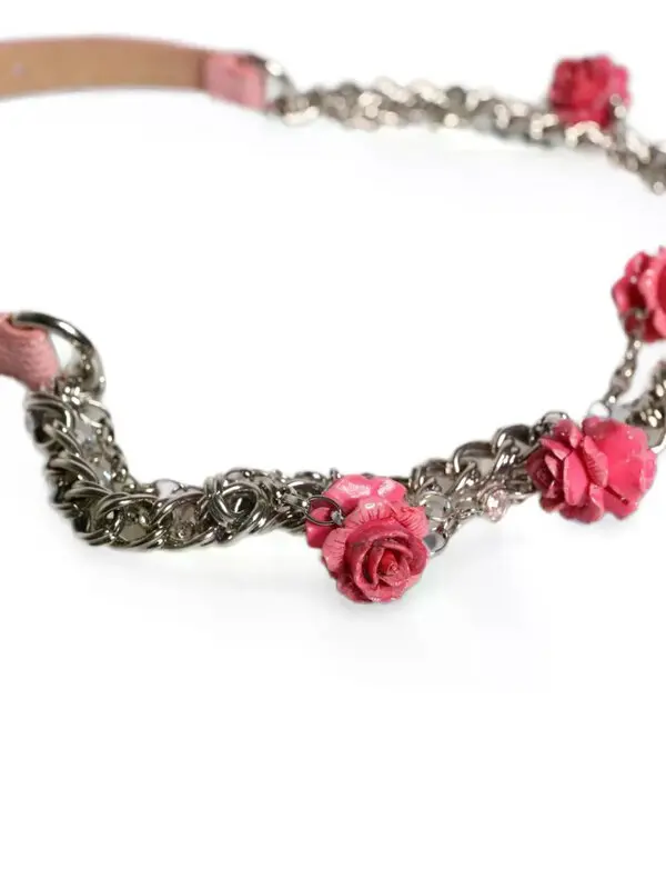 Dolce & Gabbana Chain Belt With Rose Embellishment